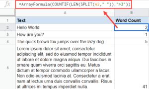 How to Get the Word Count in Google Sheets (Easy Formula)