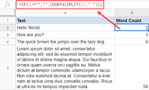 How to Get the Word Count in Google Sheets (Easy Formula)