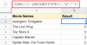 Determining Character Count in Google Sheets