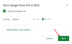 Sort Horizontally in Google Sheets (Sort Columns Left to Right) - Spreadsheet Point