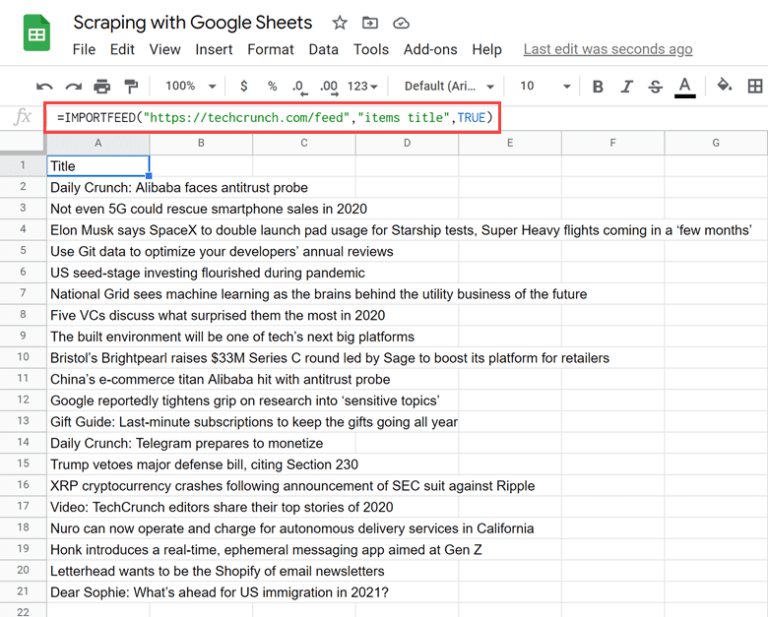 Google Sheets Web Scraping - Simple Guide for
