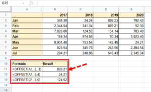 How to Use the Google Sheets OFFSET Function in 2025