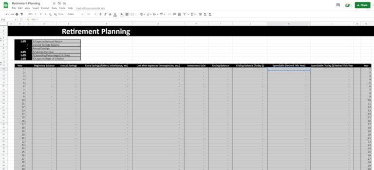 Retirement Planning Spreadsheets for Everyone
