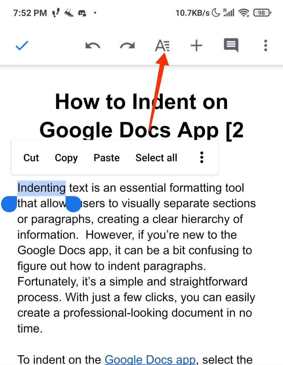 How To Indent On Google Docs App 2 Minute Guide 