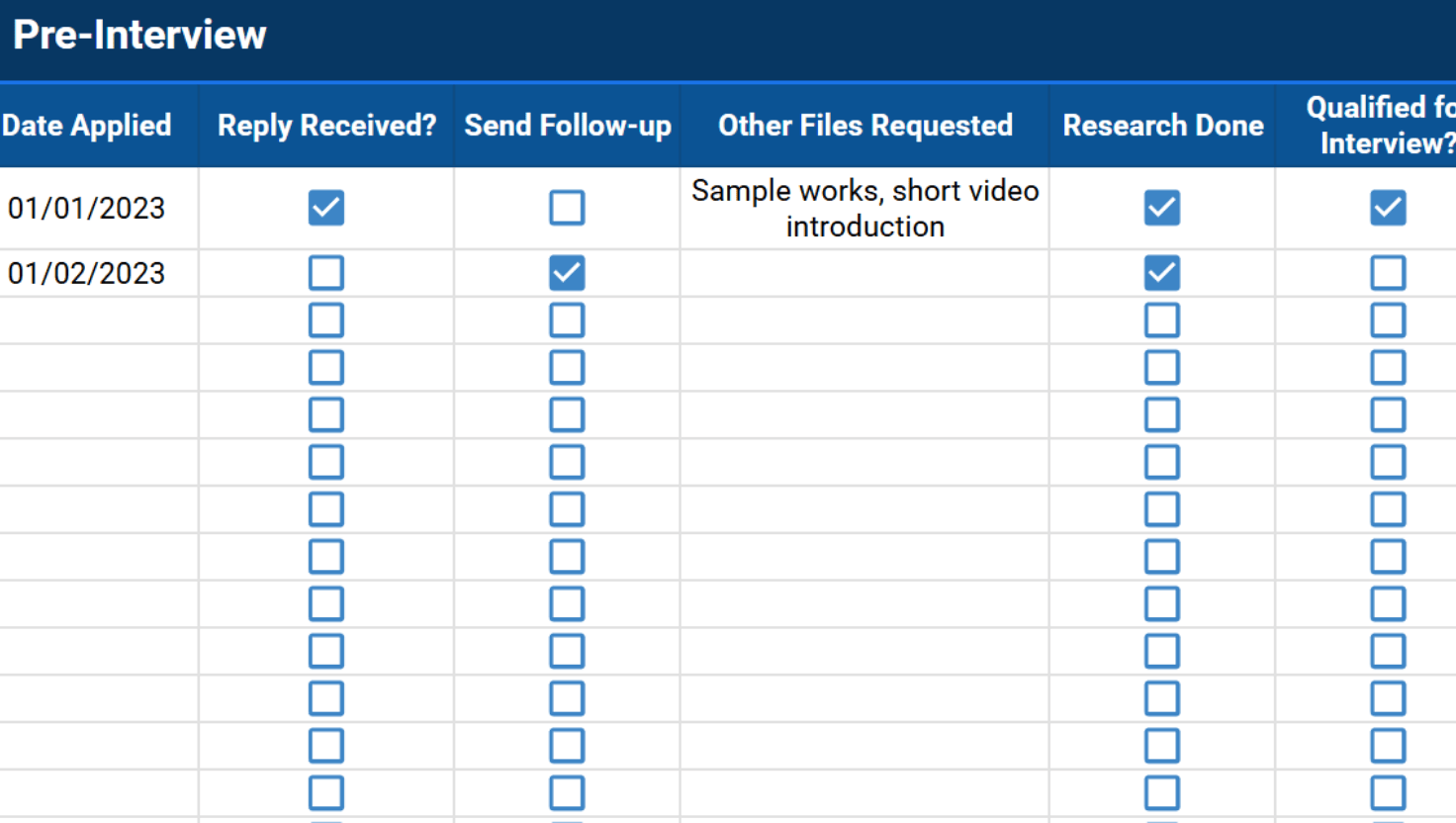 Free Job Tracker Spreadsheet Template for 2024 | SSP