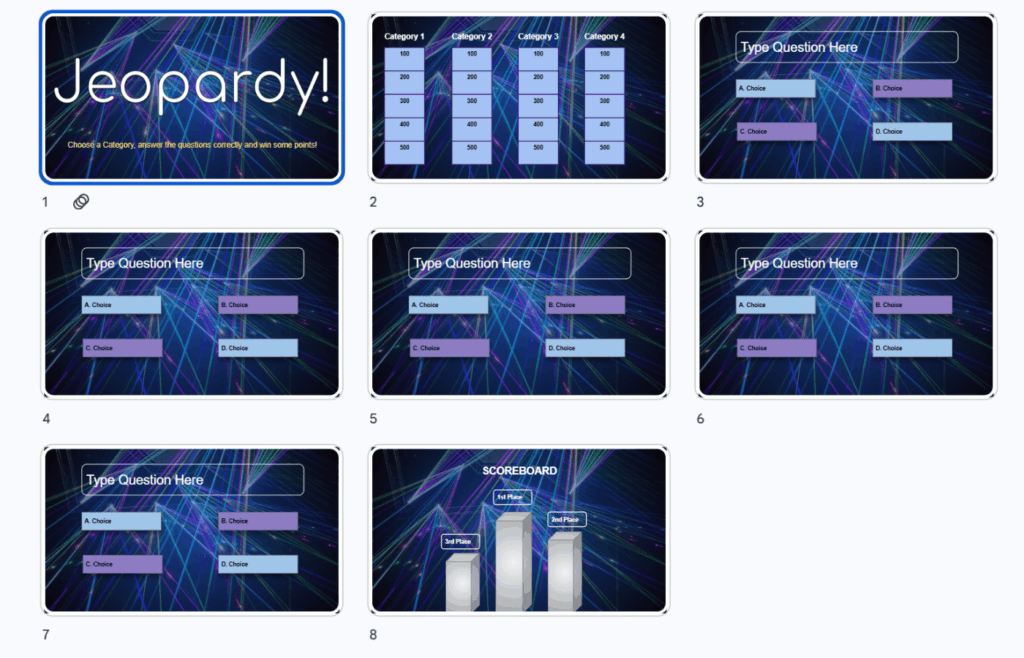 Free Jeopardy Template For Google Slides (3 Versions)