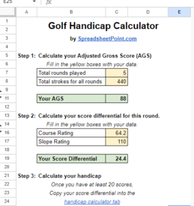 How to Calculate Handicap in Golf: Spreadsheet Guide