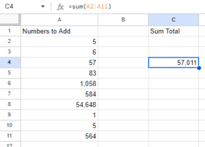 How To Sum a Column in Google Sheets [5 Formulas] | SSP