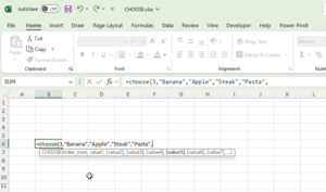 How to Use The Excel CHOOSE Function - Spreadsheet Point