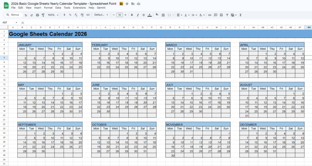 Google Sheets Calendar Templates: 10 Free Templates